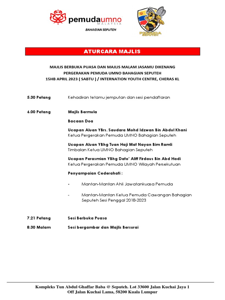 Aturcara Majlis-1 | PDF