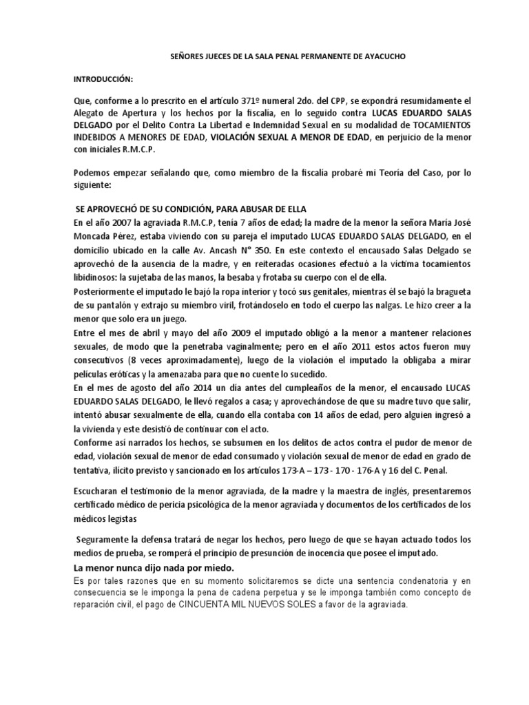 Alegato de Apertura | PDF | Violación | Crímenes