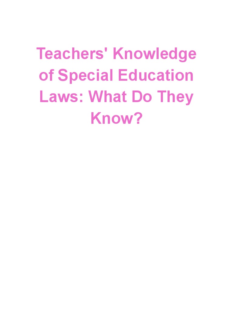 Trifold Spec Ed Research | PDF | Special Education | Individualized ...
