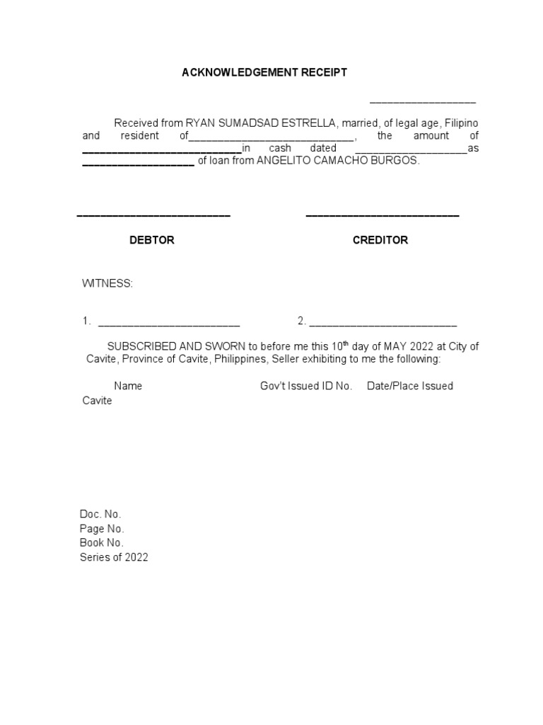 Acknowledgement Receipt | PDF