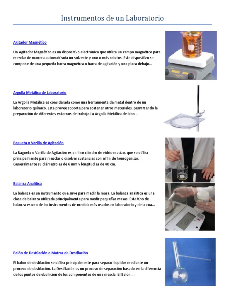 Materiales e Instrumentos de un Laboratorio Químico 2 | PDF | Destilación | Balanza