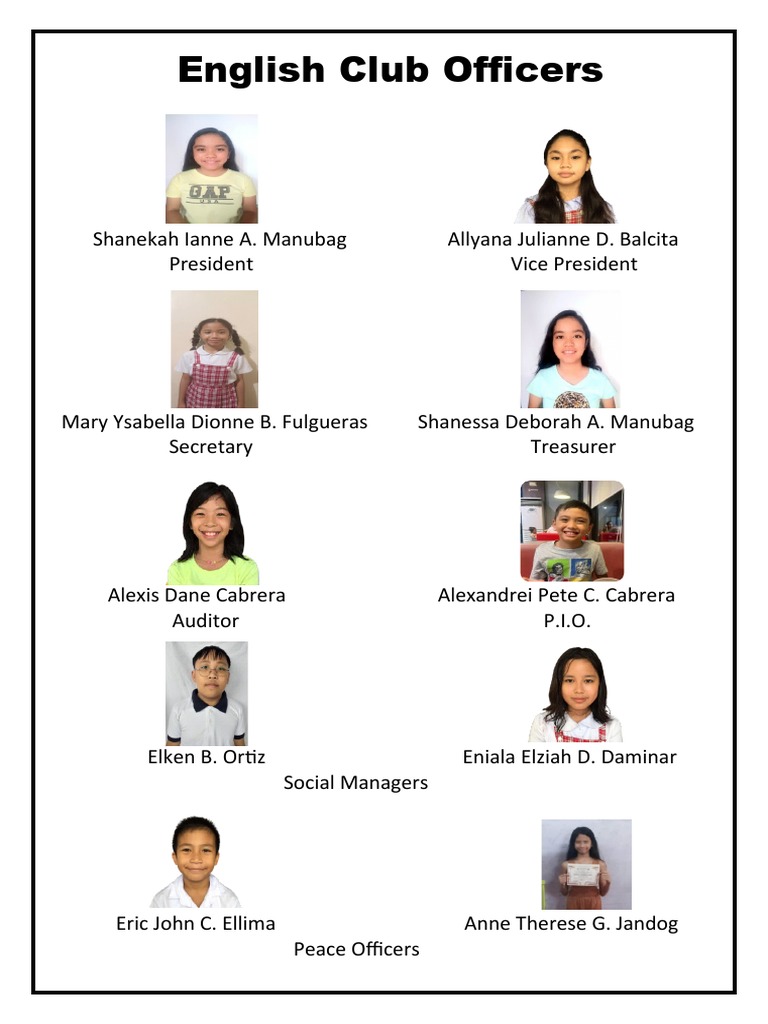 English Club Officers | PDF