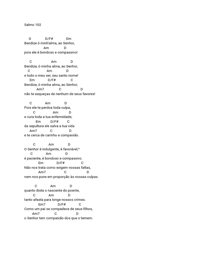 Cifra Salmo 102 | PDF