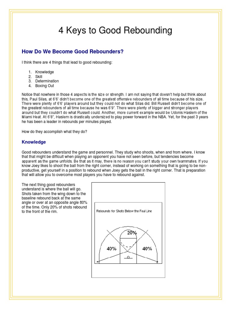 Keys To Good Rebounding | Download Free PDF | Athletic Sports | Team Sports