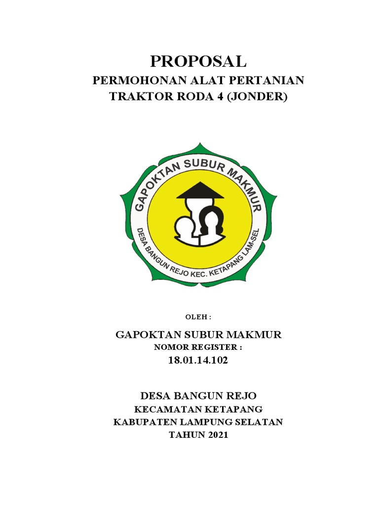 Proposal Bantuan Traktor Roda 4 | PDF