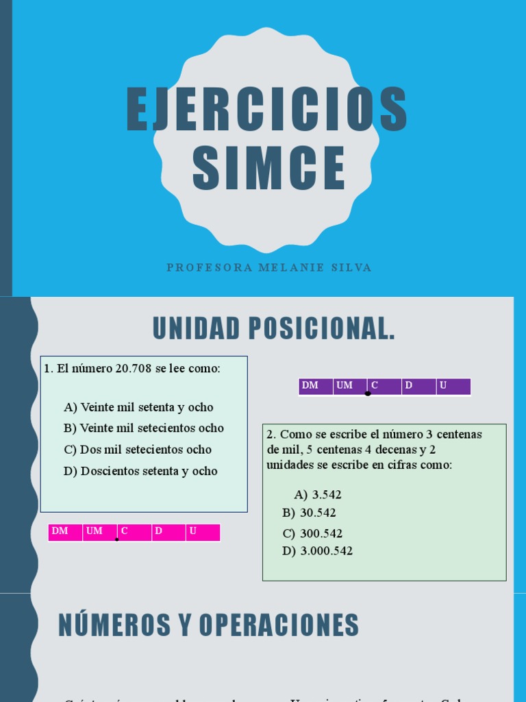 Ejercicios de posición numérica, operaciones y geometría básica | PDF