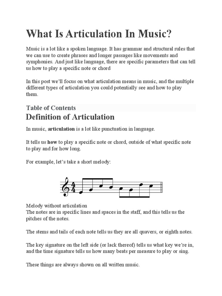 Understanding Music Articulation Types | PDF | Music Theory | Musicology