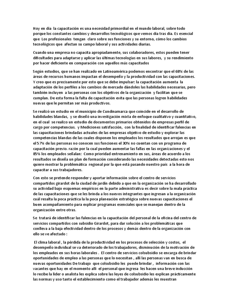 Descripción Del Problema | PDF | Gestión de recursos humanos