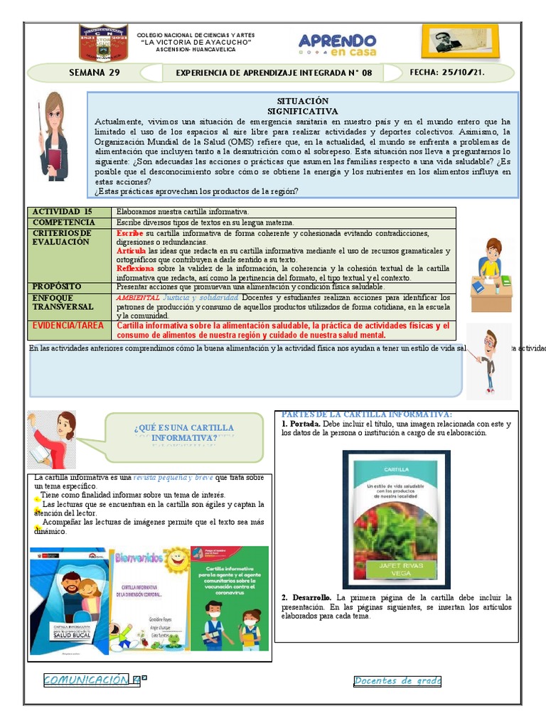4°SEM. 29 Elaboramos nuestra cartilla informativa. 4TO A AHM | PDF ...