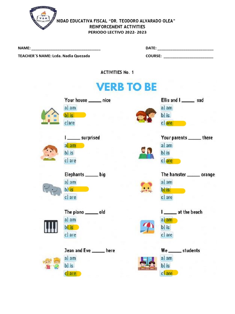 Reinforcement Activities for Spanish Language Learning at Dr. Teodoro ...