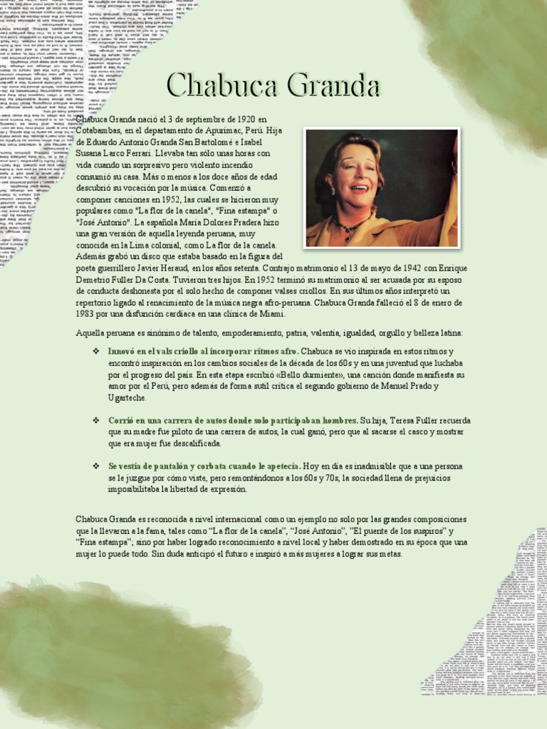 Biografía de Chabuca Granda | PDF