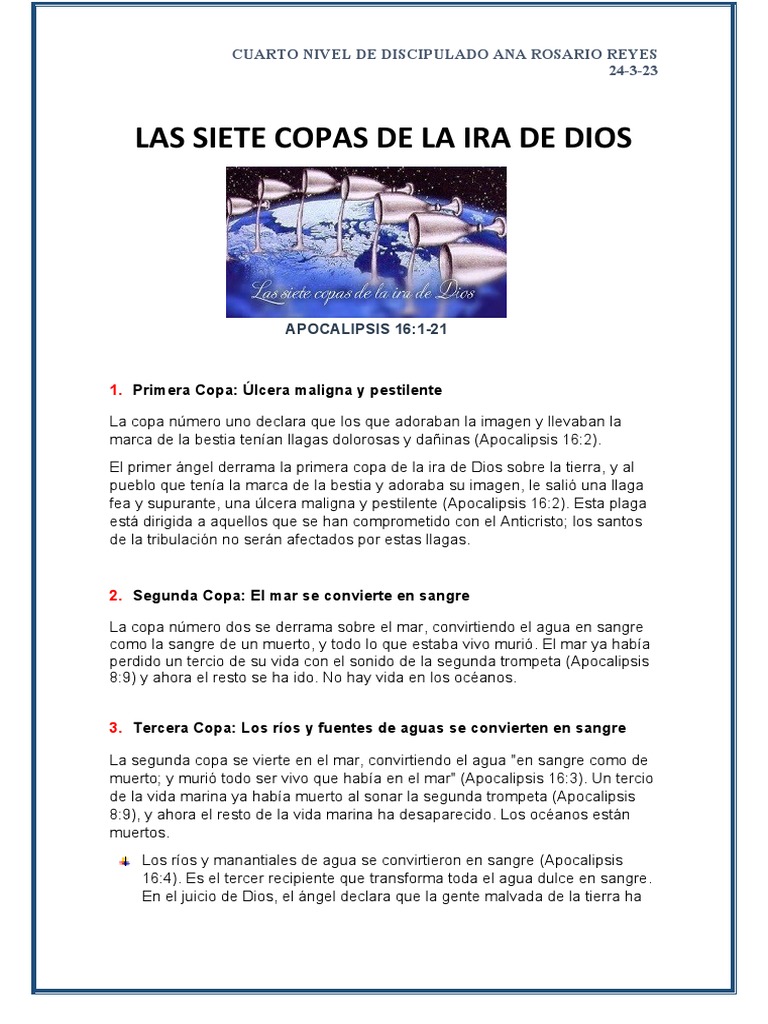 Las siete copas de la ira de Dios: un análisis de los juicios divinos ...