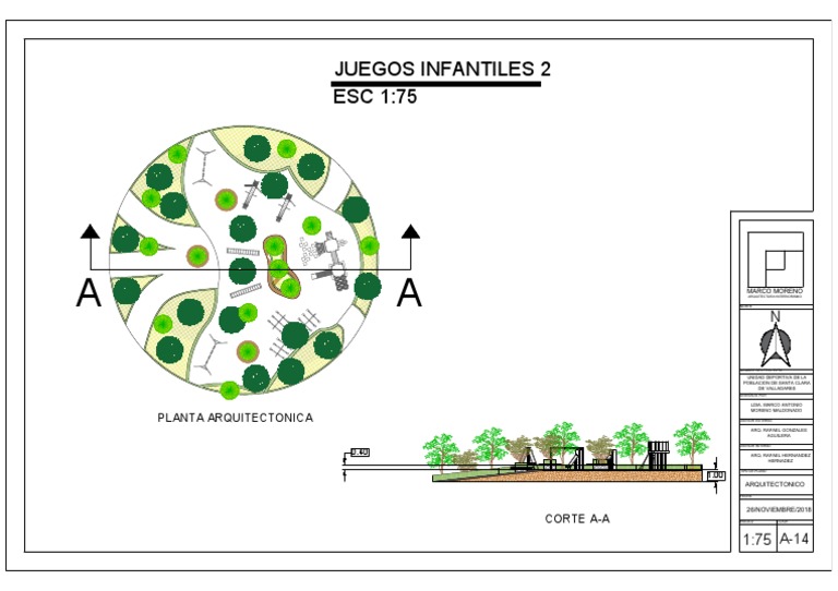 ESC 1:75 Juegos Infantiles 2: Planta Arquitectonica | PDF