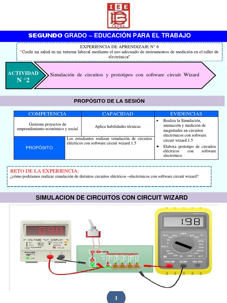 2o SIMULACION DE CIRCUITOS ELECTRICOS CON CROCODILE - 2022 26-30 SET | PDF