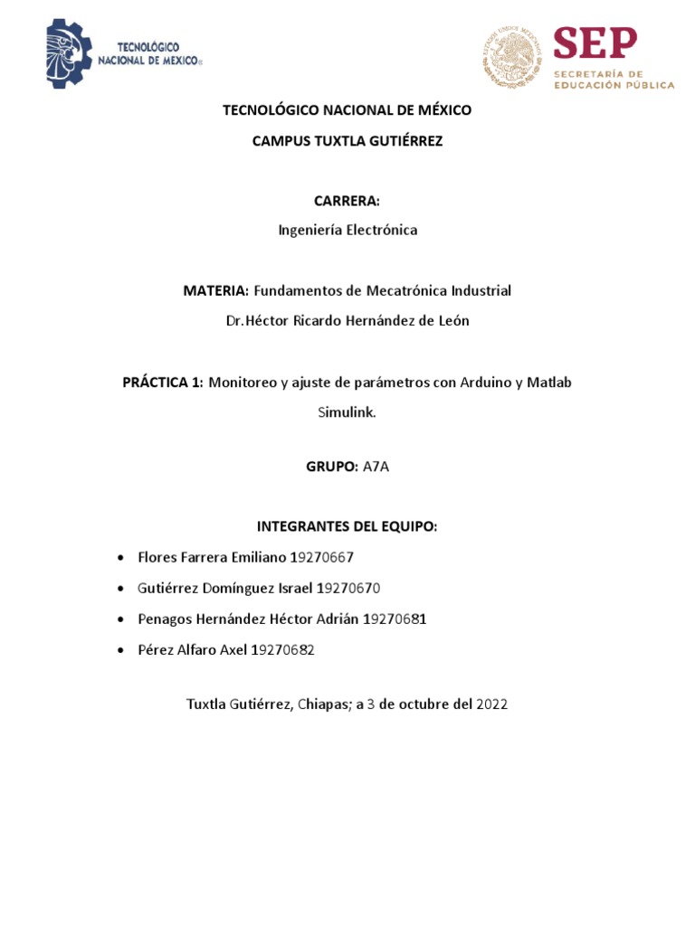 Práctica 1-Monitoreo y Ajuste de Parámetros Con Arduino y Matlab ... Práctica 1-Monitoreo y Ajuste de Parámetros Con Arduino y Matlab ...