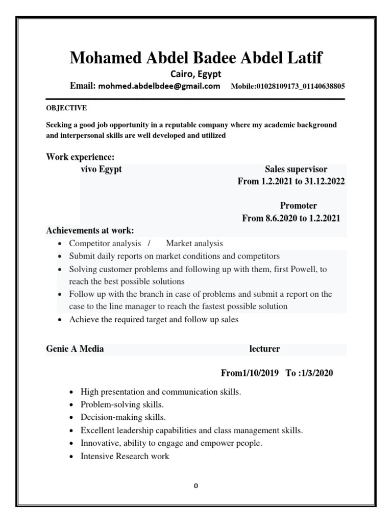 Mohamed Abdel Badee Abdel Latif: Cairo, Egypt | PDF | Egypt | Business