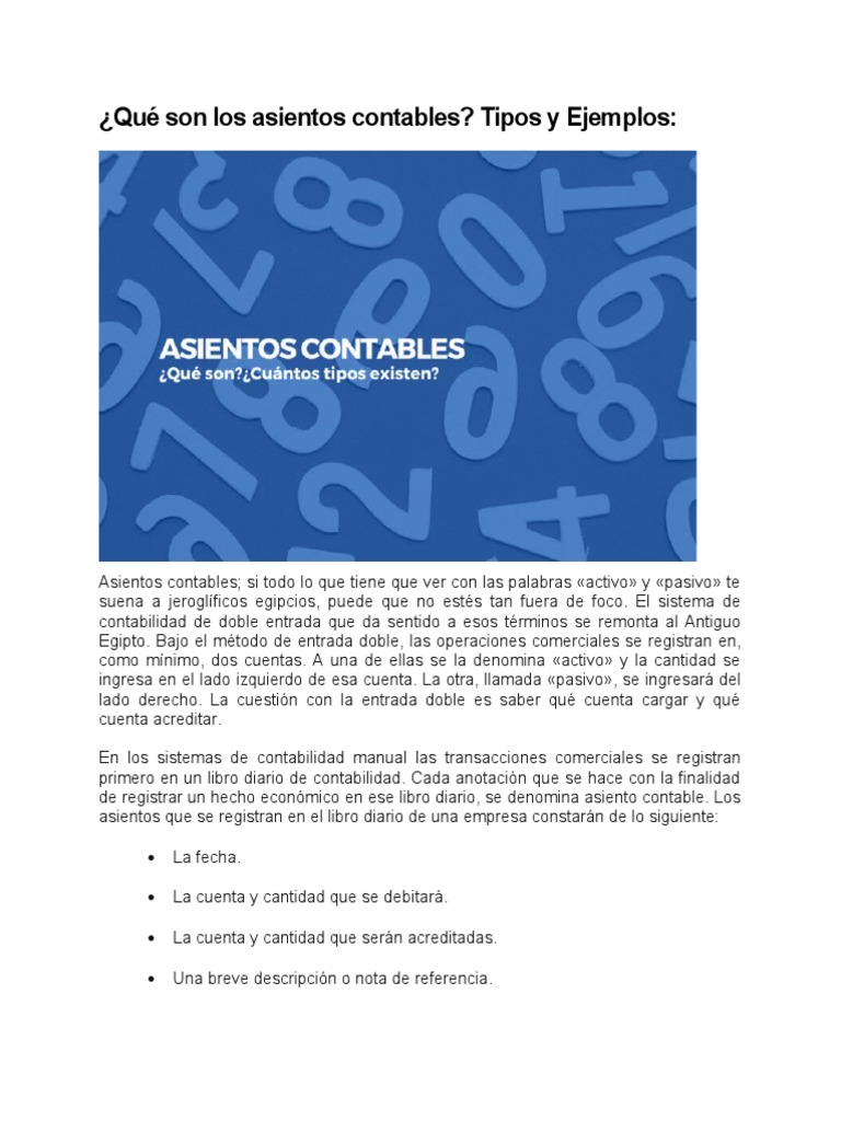 Que Son Los Asientos Contables | PDF | Contabilidad | Business