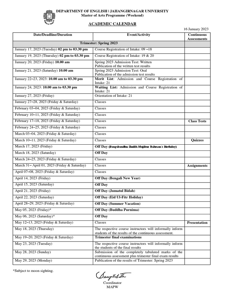 Academic Calendar Spring 2023 | PDF | Academic Term | Qualifications