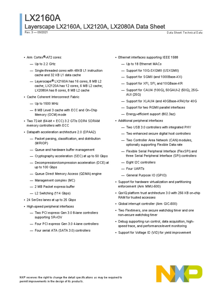 LX2160A | PDF | Telecommunications | Computer Data