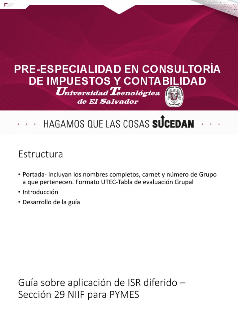 Guía Sobre Aplicación de ISR Diferido Sección 29 NIIF para PYMES | PDF ...