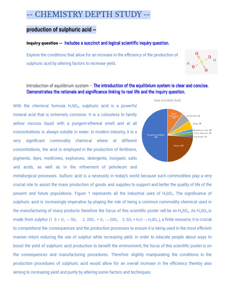 Chemistry Depth Study | PDF | Sulfur | Sulfuric Acid