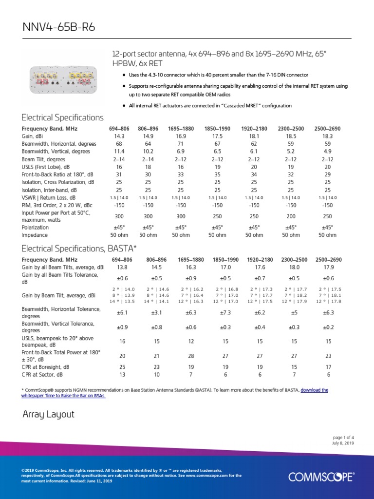 Frecuencia Full Commscope NNV4-65B-R6 | PDF | Antenna (Radio ...