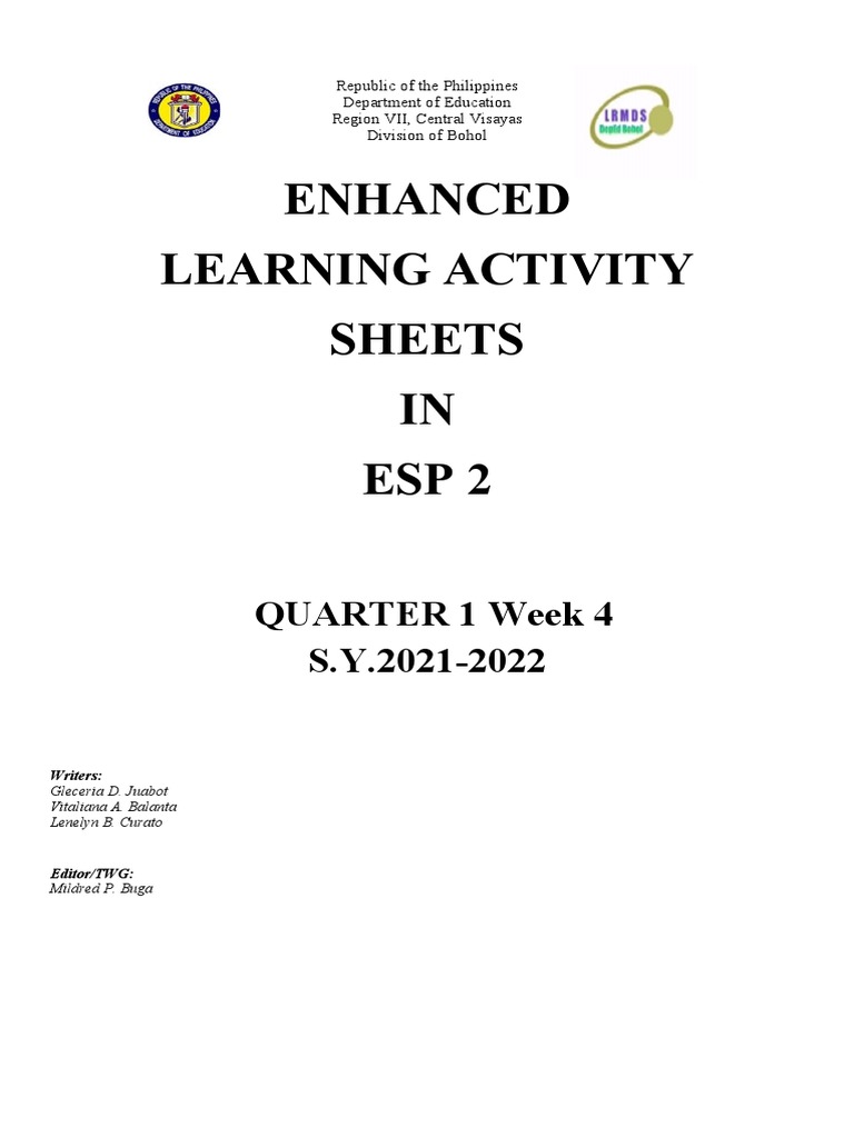 ESP2 - Q1 - LAS - WK4 - Enhanced | PDF ESP2 - Q1 - LAS - WK4 - Enhanced | PDF