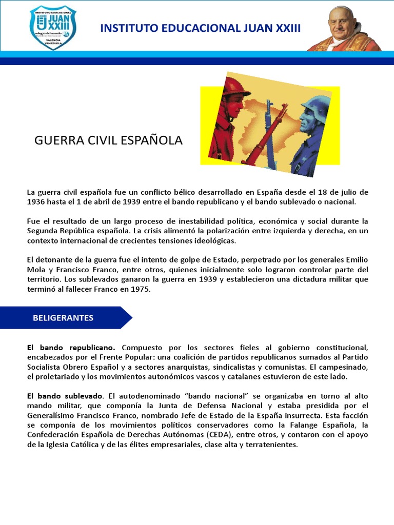 Guerra Civil Española: 1936-1939 | PDF | guerra civil Española ...