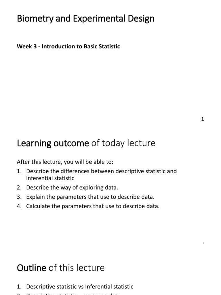 Week 3 Introduction To Basic Statistics ST01003 | PDF | Histogram | Statistics