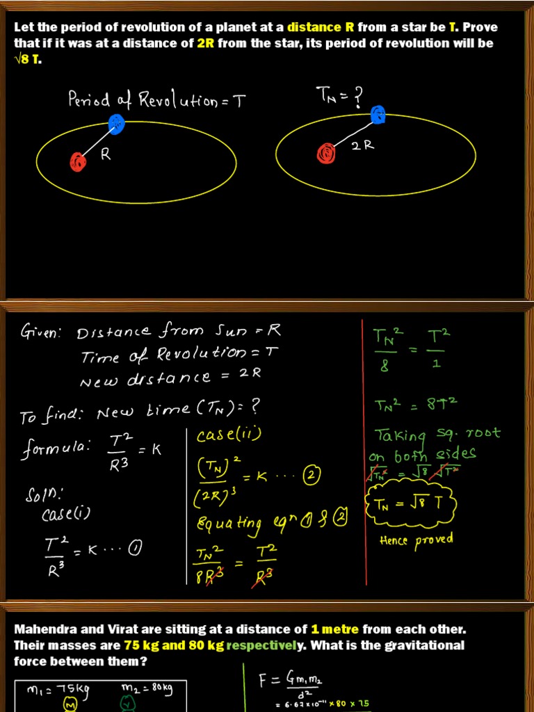 Gravitation - All Numericals (2) SSC Boards | PDF | Mass | Weight