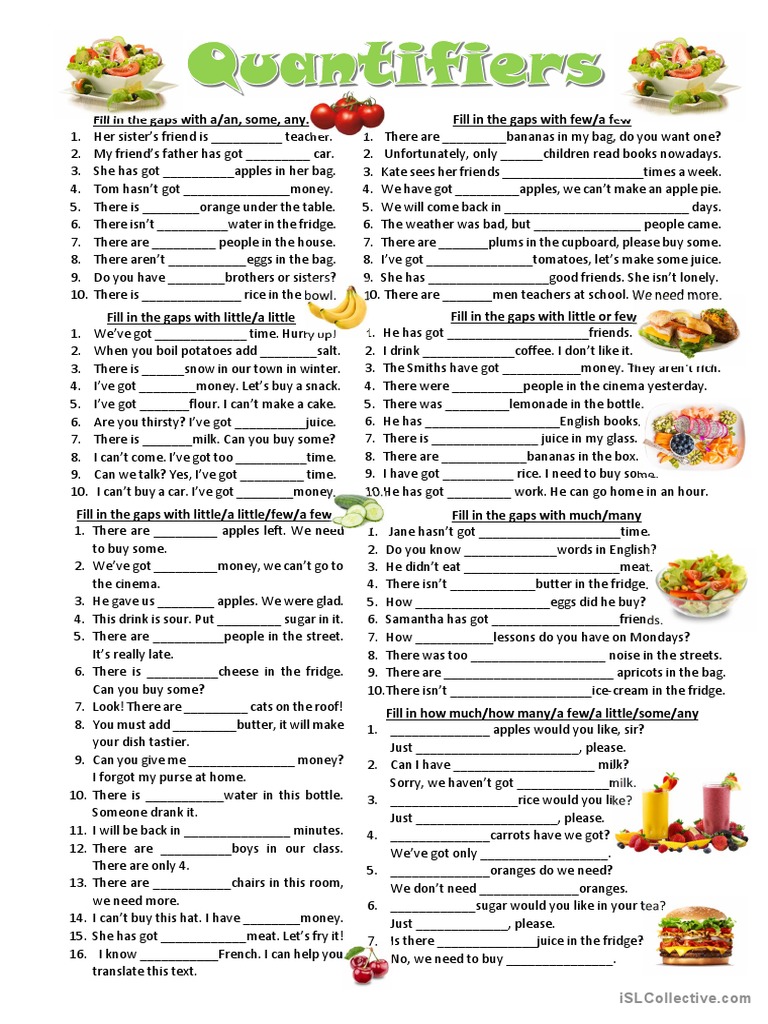 Quantifiers | PDF | Foods | Food And Drink