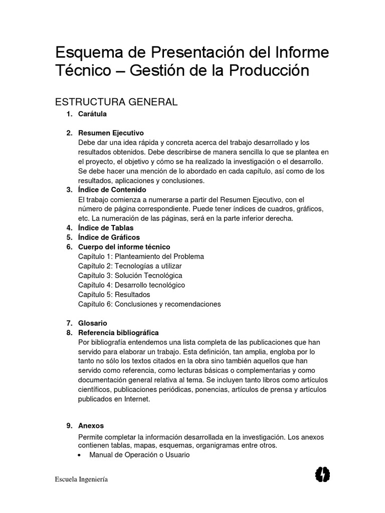 Esquema Informe Técnico GPI | PDF | Bibliografía