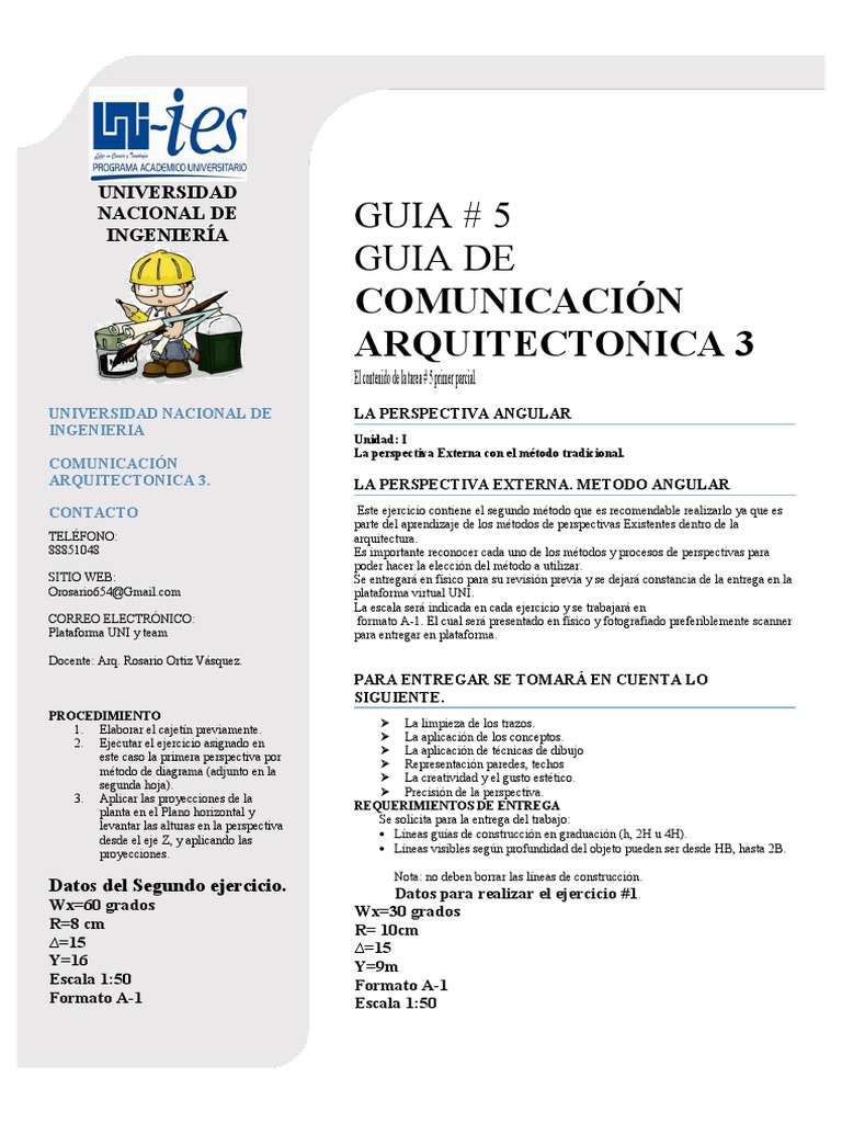 Guia# 5 Comunicacion Arq.3 Prim. Par. | PDF | Perspectiva (Gráfica ...