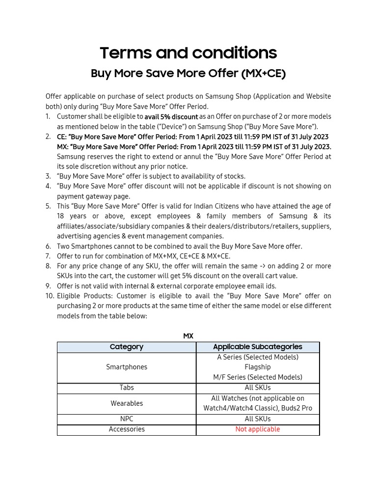 Combo Buymore Savemore Ce MX Apr23 | PDF | Samsung | Android (Operating System)