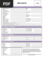 Bio Data Sheet 1 | PDF | Languages | Language Arts & Discipline