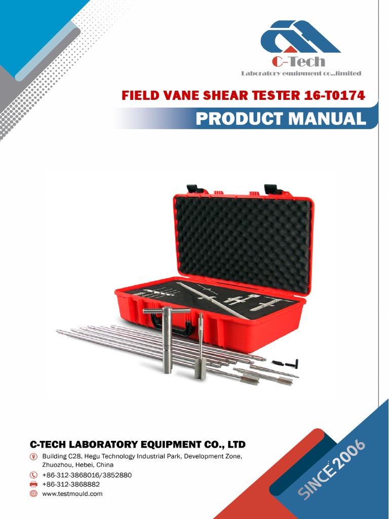 Field Vane Shear Tester 16-T0174 | PDF | Friction | Applied And ...
