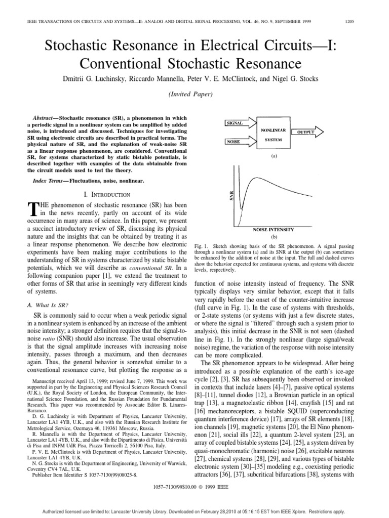 Stochastic Circuit | PDF | Trigonometric Functions | Signal To Noise Ratio
