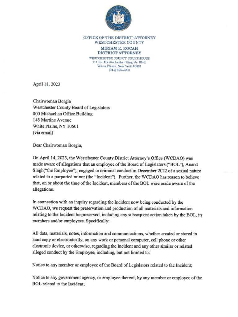 Chairwomen Borgia Letter April 18, 2023 | PDF