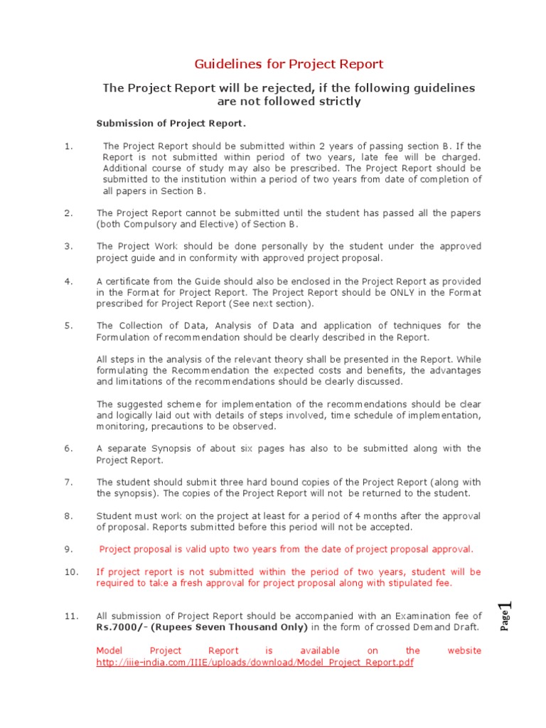 Guidelines For Project Report-2018 | PDF | Numbers | Data
