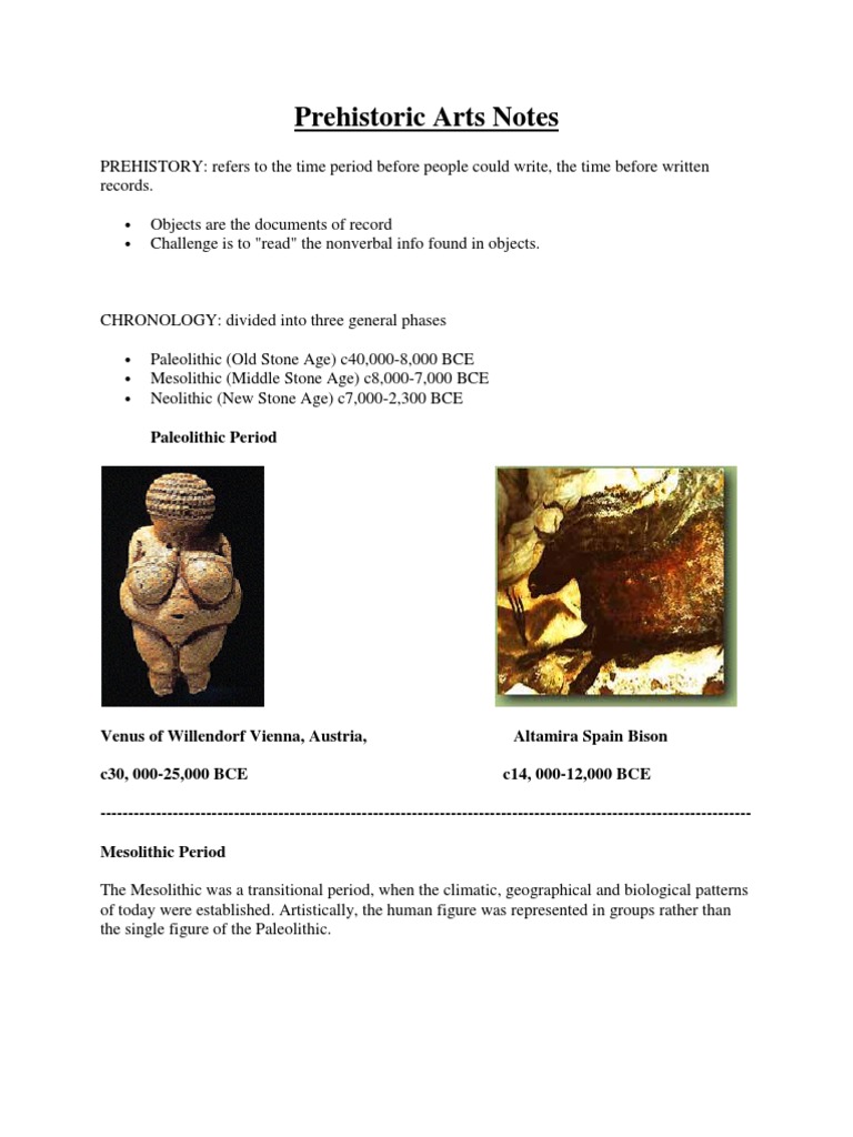 Prehistoric Art Notes | PDF | Social Science | Art