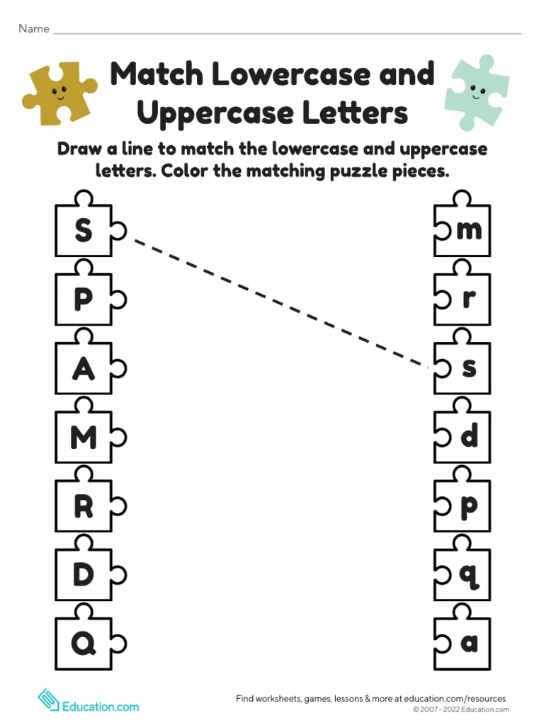 Match Lowercase and Uppercase Letters | PDF