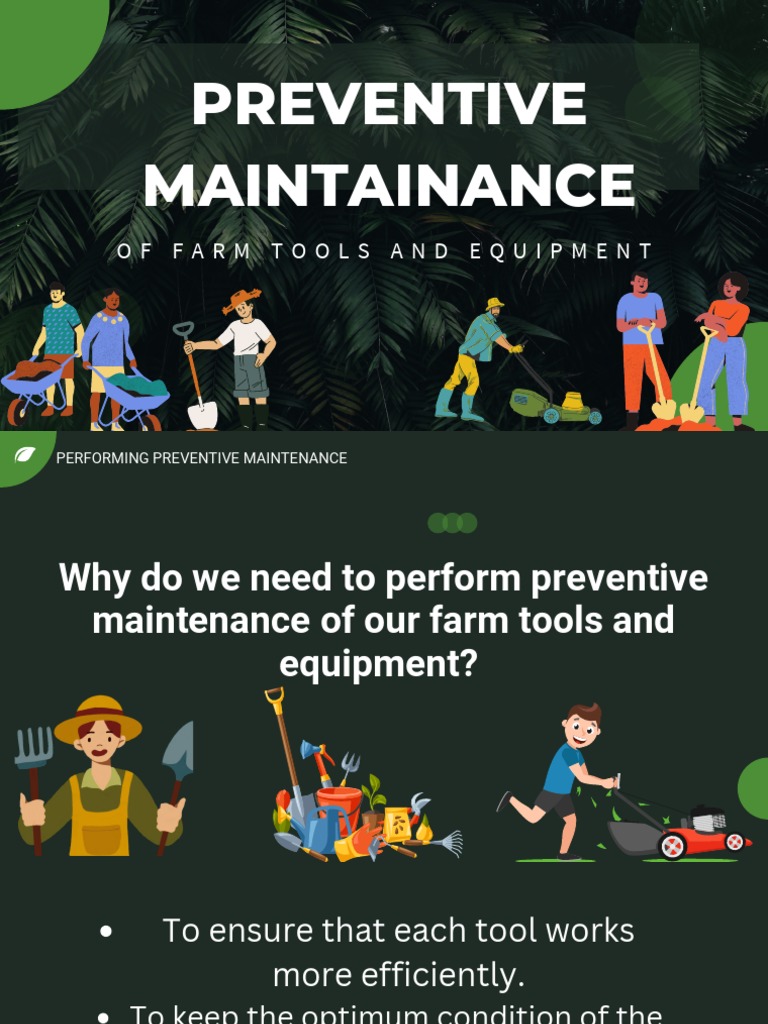 Preventive Maintainance: of Farm Tools and Equipment | PDF | Wellness