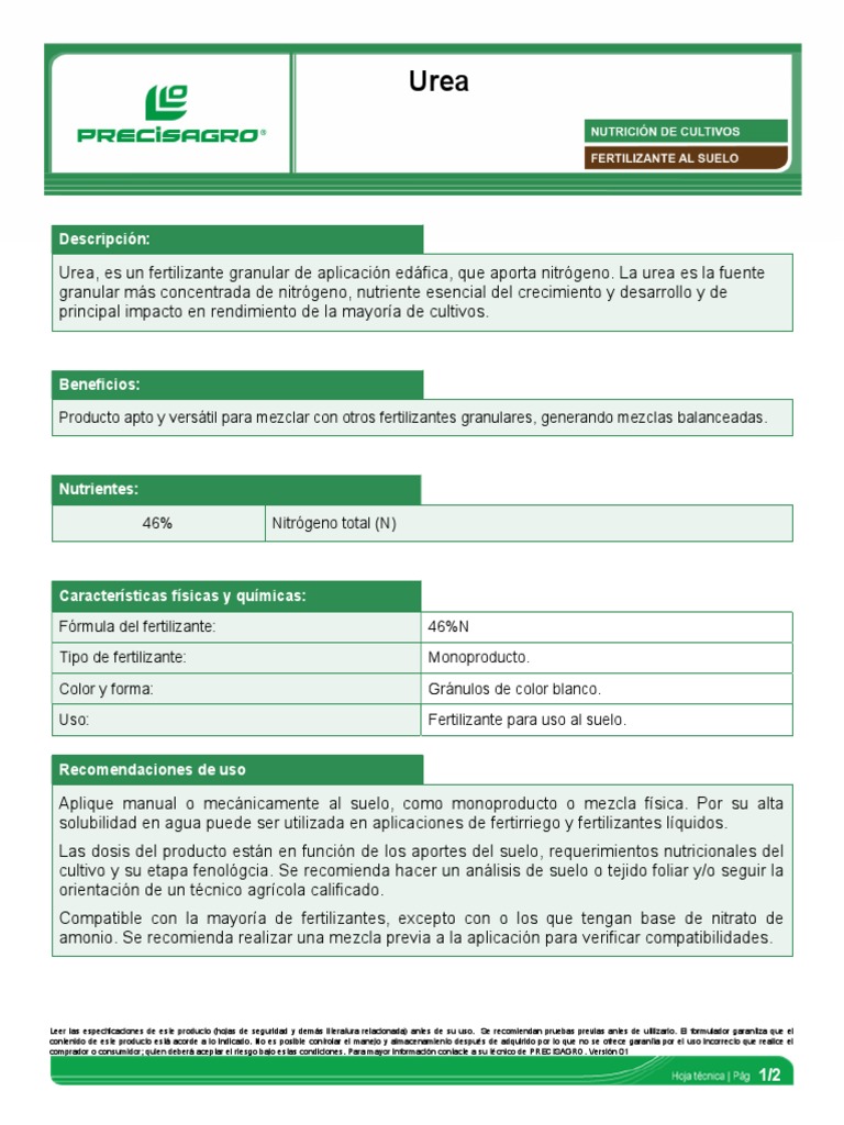 HT Urea V01 EC | PDF | Fertilizante | Suelo