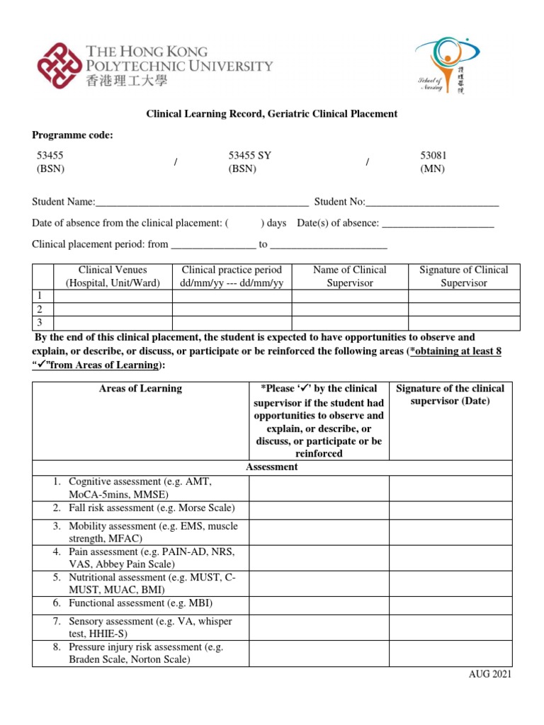 Geriatric Checklist | PDF | Psychology | Medicine