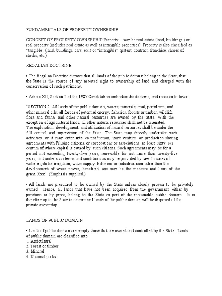Fundamentals of Property Ownership | PDF | Property | Naturalization