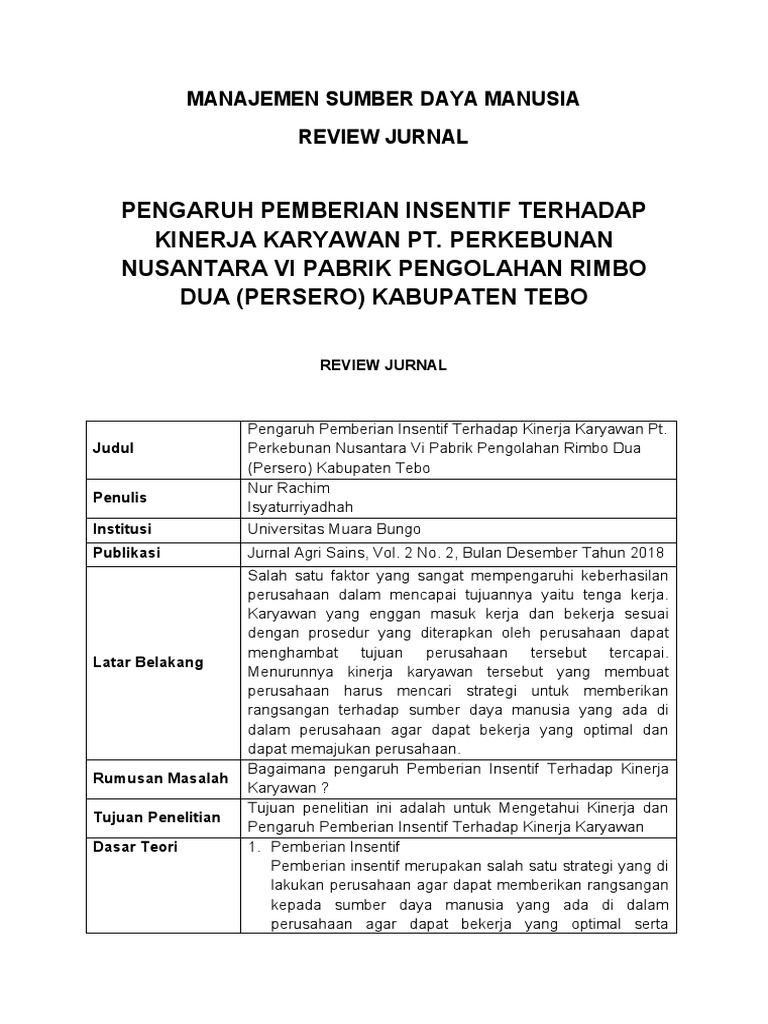 Review Jurnal MSDM | PDF