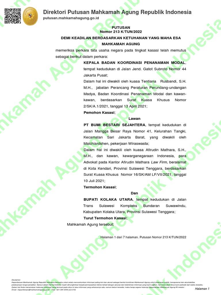 Direktori Putusan Mahkamah Agung Republik Indonesia | PDF