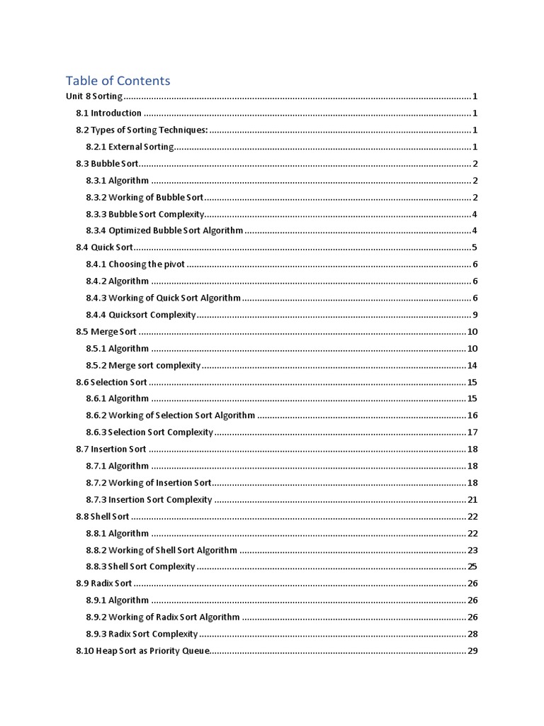 Unit 8 Sorting | PDF | Time Complexity | Algorithms And Data Structures