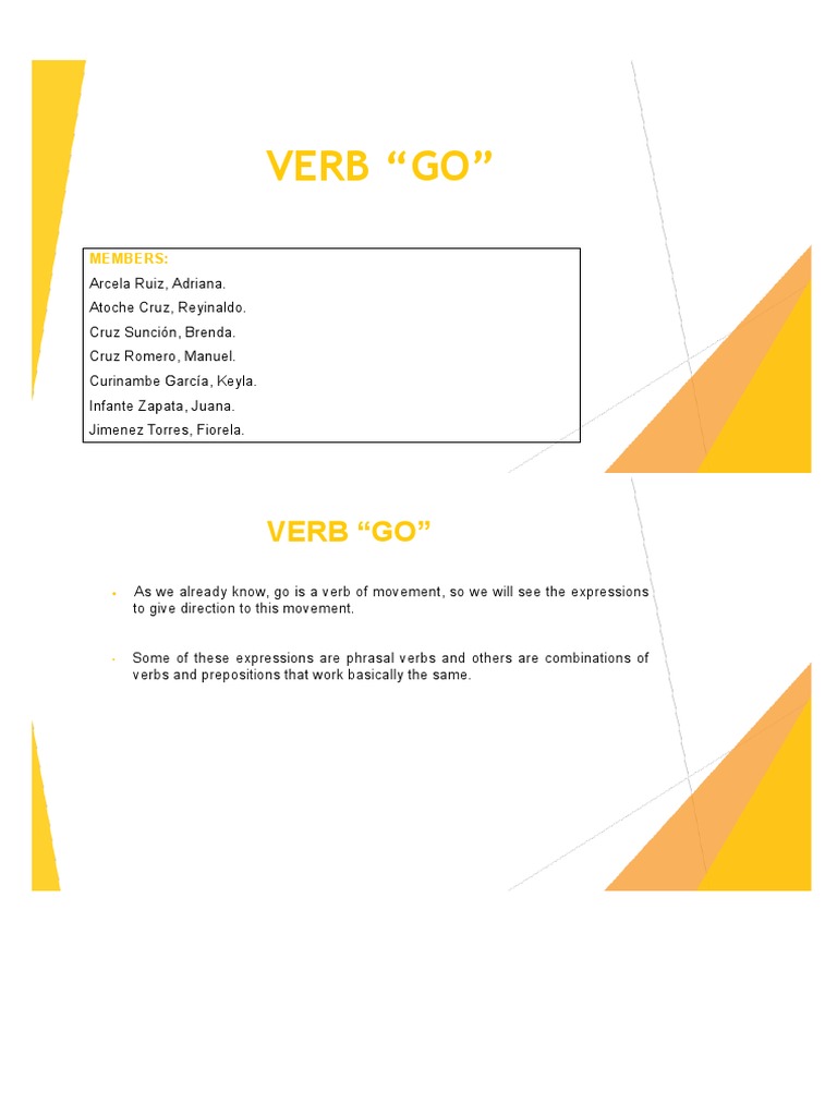 Understanding the Verb "Go" | PDF