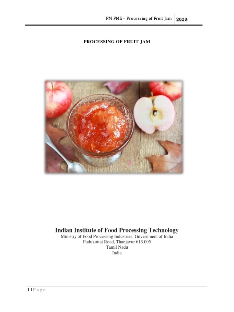 Processing of Fruit Jam | PDF | Fruit Preserves | Chemistry